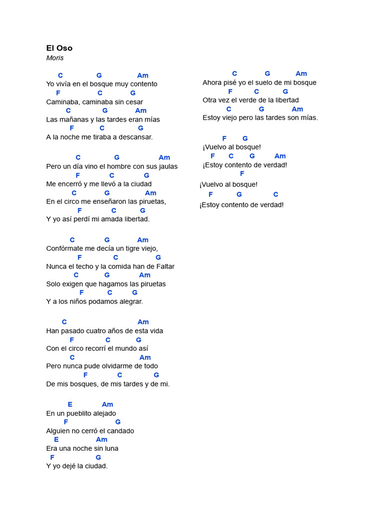El Oso - Moris | PDF