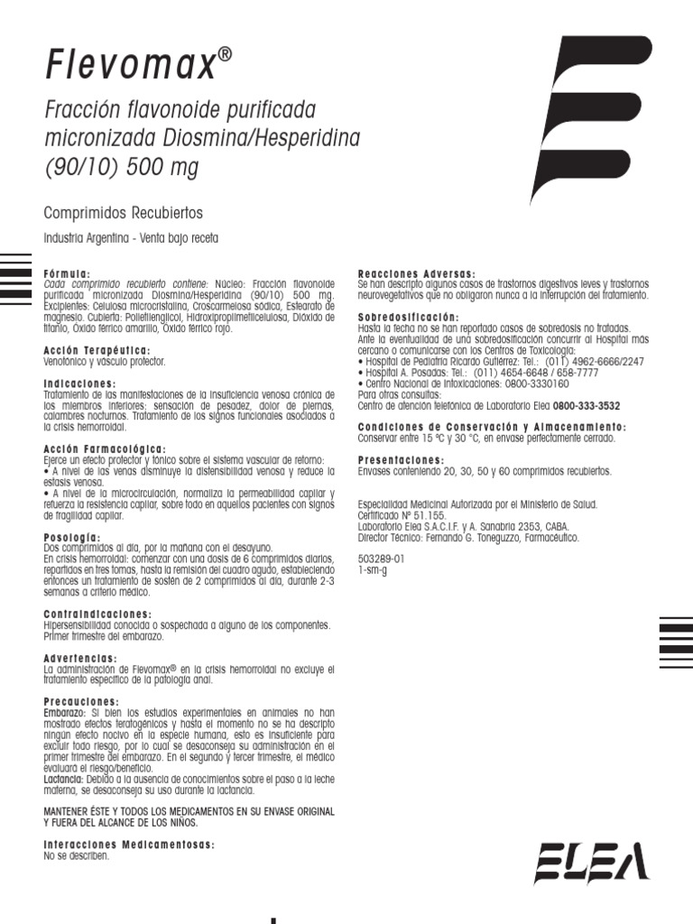 Flevomax 500mg Prospecto | PDF | Amamantamiento | El embarazo