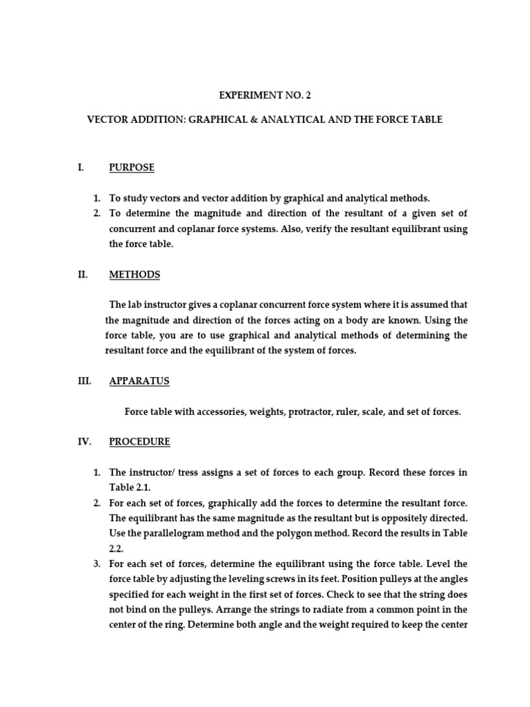 Expt 2 | PDF | Euclidean Vector | Force