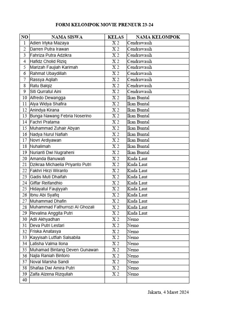 Form Movie Preneur | PDF