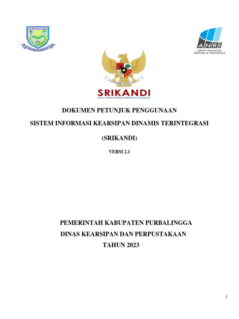Petunjuk Teknis Penggunaan Aplikasi Srikandi 2023 | PDF