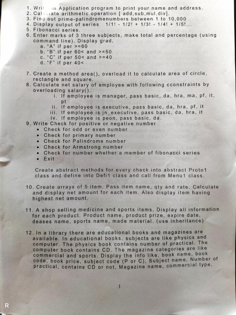 Java Prac - List | PDF