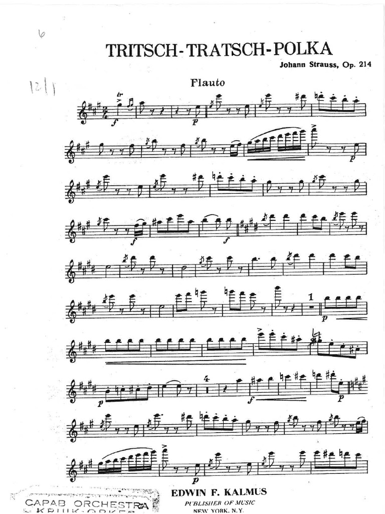 Tritsch Tratsch Polka, Strauss (All Parts) | PDF