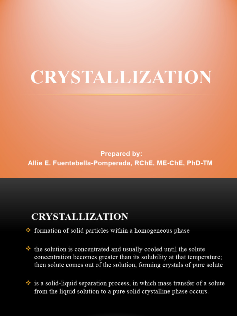 Industrial Crystallization | PDF | Crystallization | Solubility