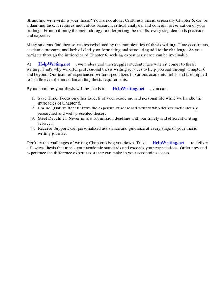 Mastering Thesis Chapter 6 Writing | PDF | Thesis | Methodology