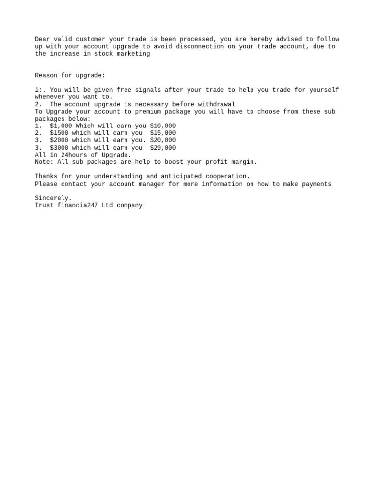 Upgrading of Account | PDF