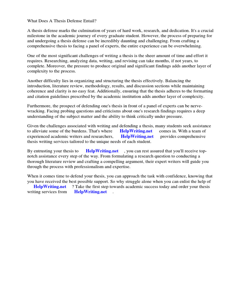 What Does A Thesis Defense Entail | PDF | Thesis | Methodology