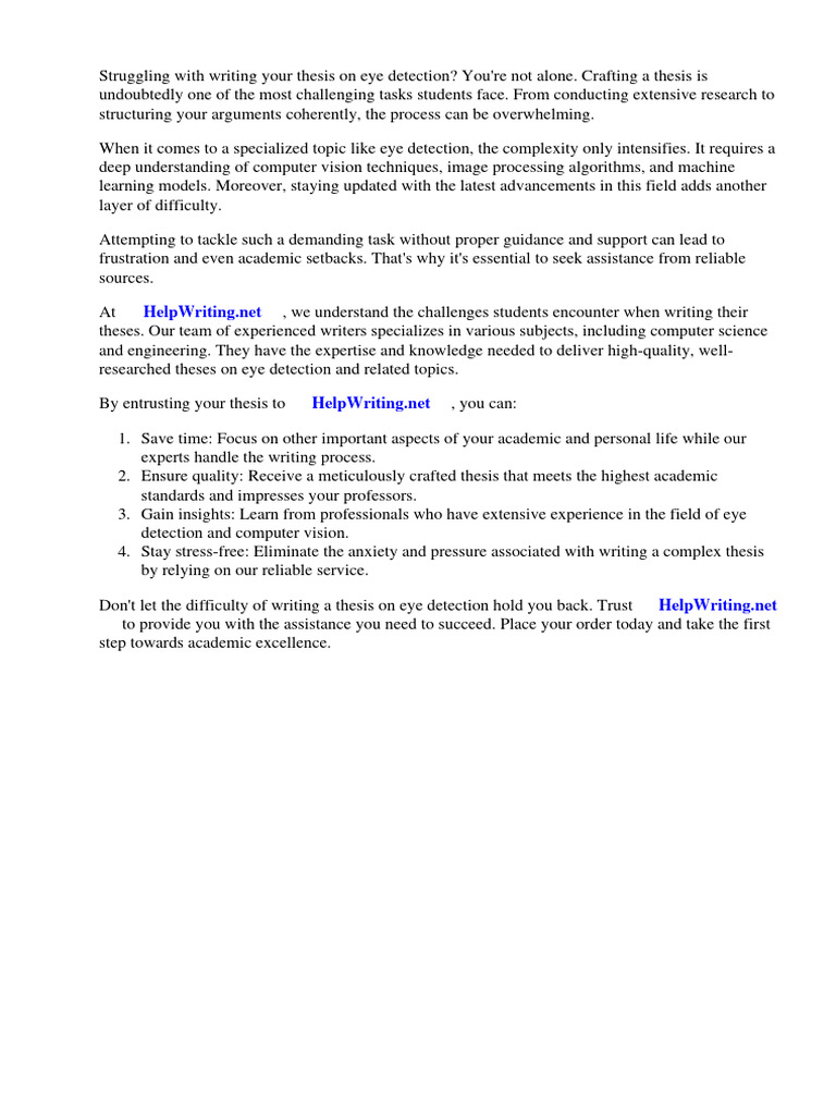 Thesis On Eye Detection | PDF | Human Eye | Eye