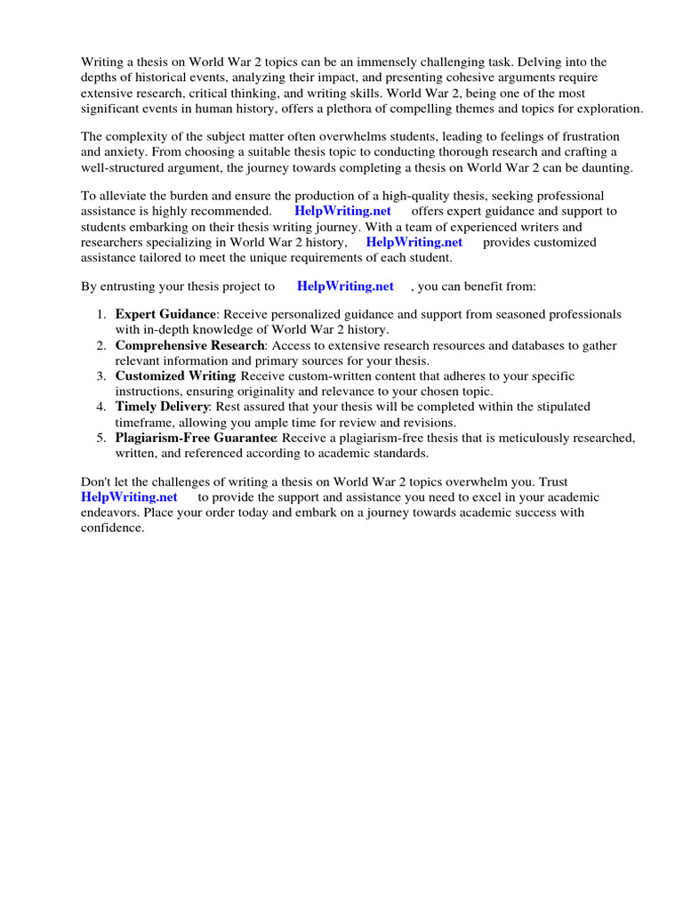 Expert Thesis Help on WWII Topics | PDF | World War II | Axis Powers