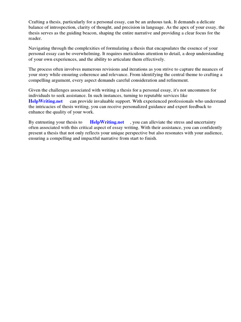 The Thesis of A Personal Essay Apex | PDF | Essays | Social Media