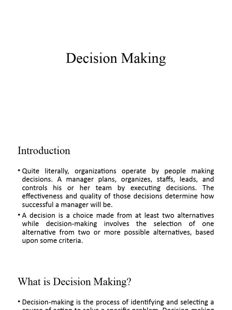 Decision Making | PDF | Decision Making | Rationality
