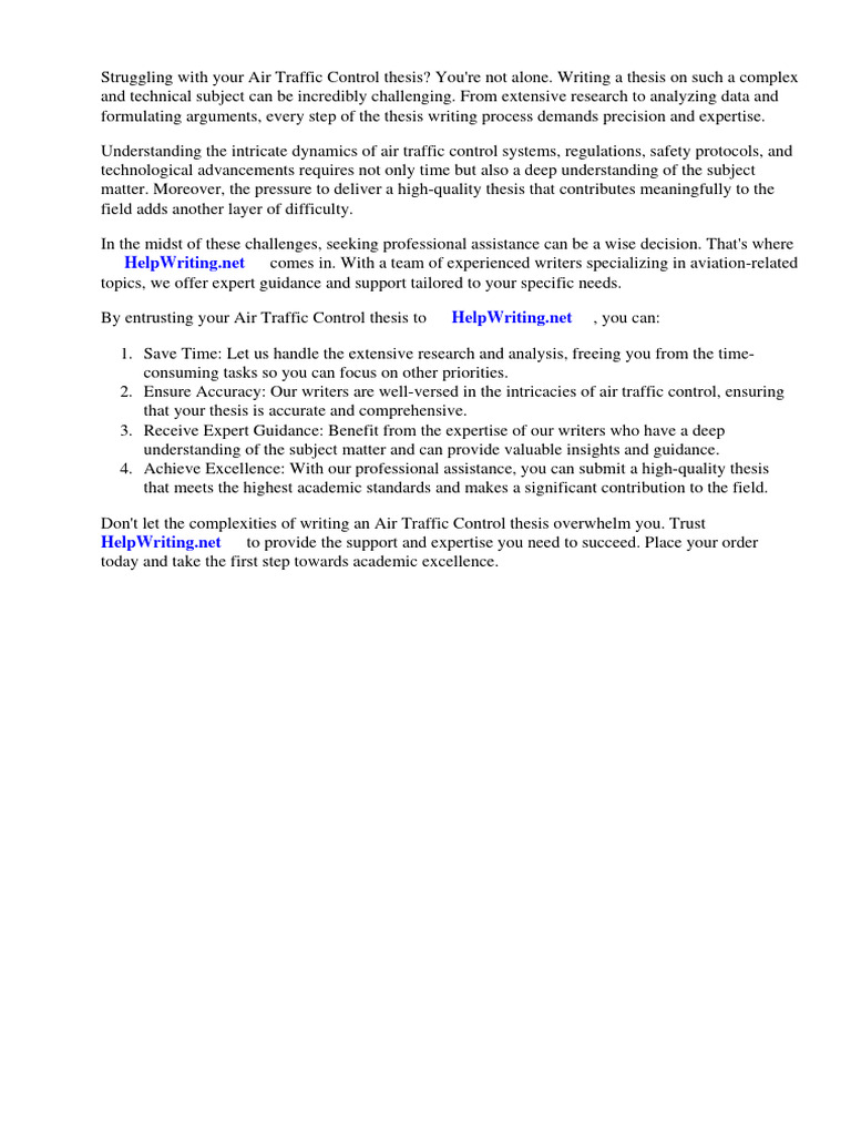 Air Traffic Control Thesis | PDF | Air Traffic Control | Aviation Safety