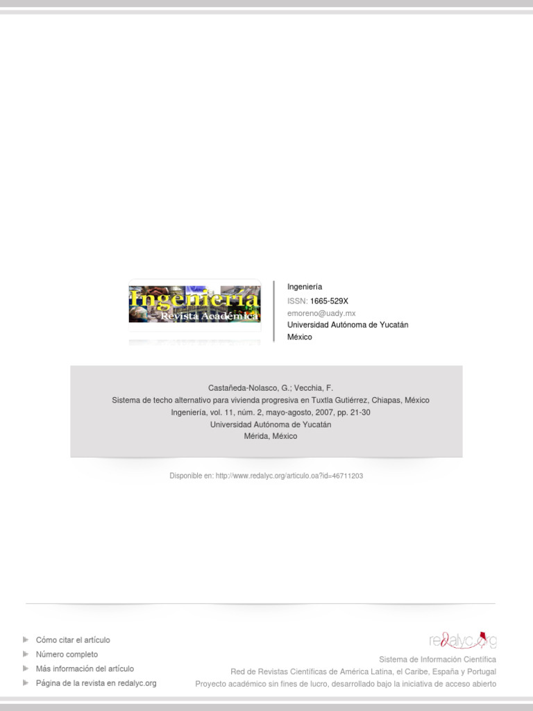 Sistema de Techo Alternativo para Vivienda Progresiva en Tuxtla ...