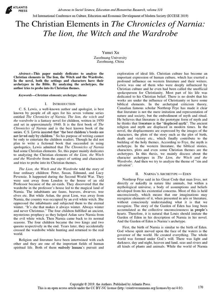 The Christian Elements in The Chronicles of Narnia - The Lion, The ...