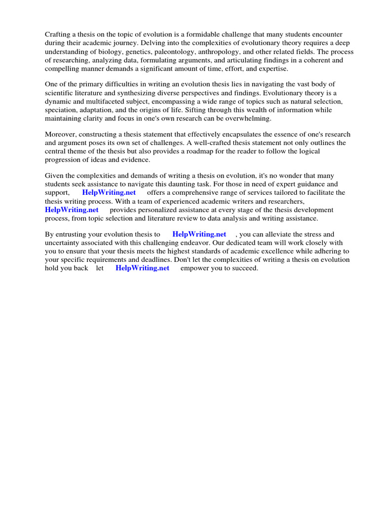 Evolution Thesis Statement | PDF | Social Science | Science & Mathematics
