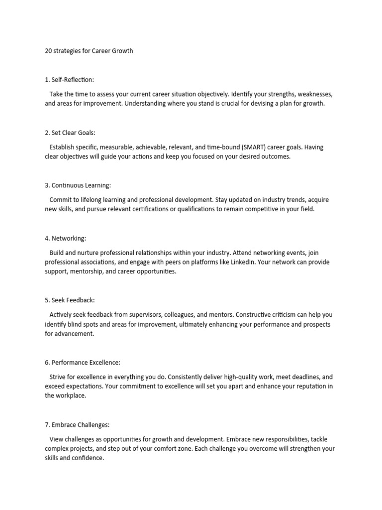 Career Growth Strategies | PDF | Mentorship | Leadership