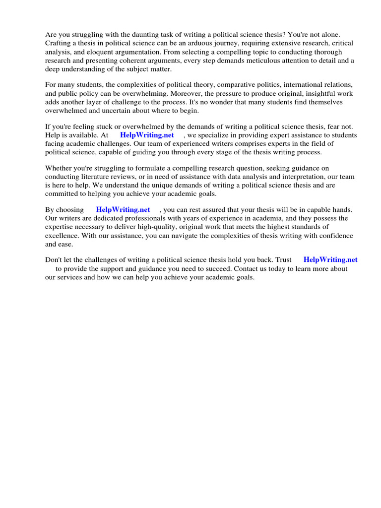 Political Science Thesis Ideas | PDF | Science | Quantitative Research