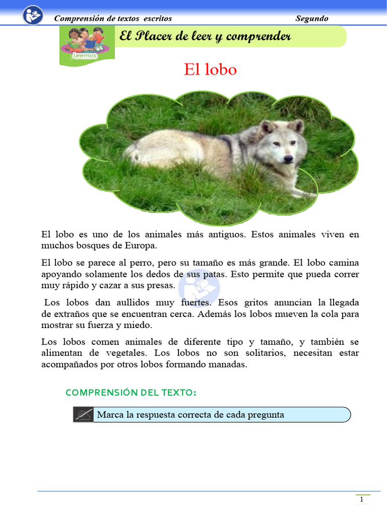Información sobre lobos para niños | PDF | Ficción general