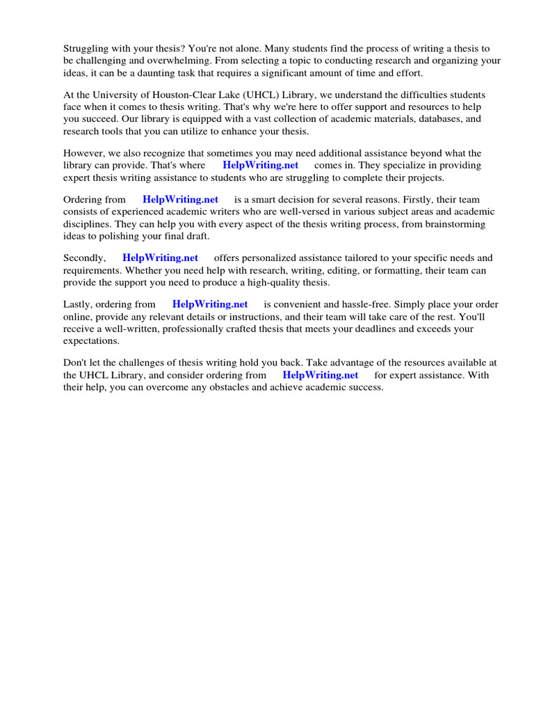 Uhcl Library Thesis | PDF | Libraries | Thesis