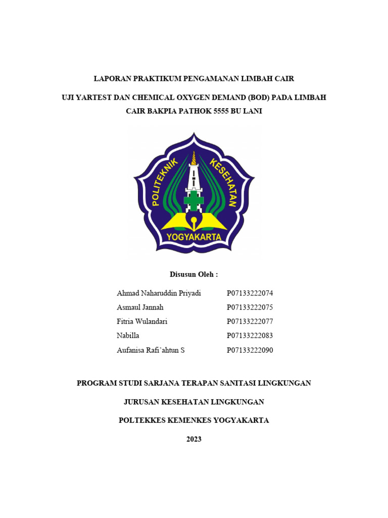 Uji COD Limbah Cair Bakpia Pathok | PDF | Kesehatan Holistik | Sains ...
