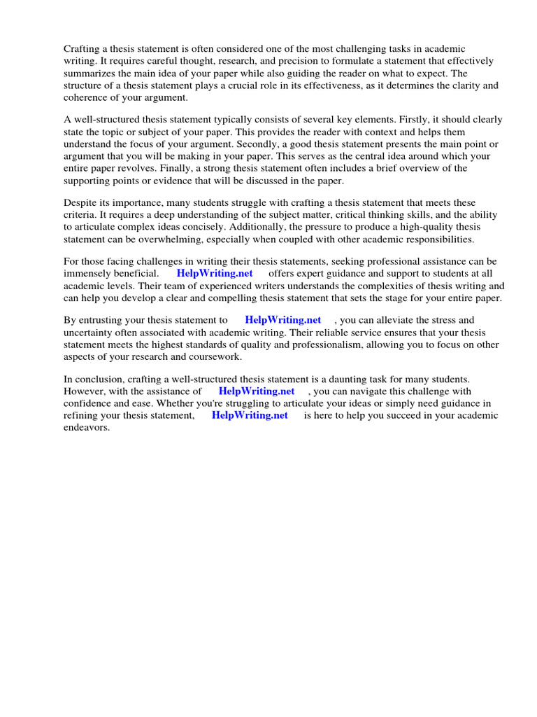 Thesis Statement Structure | PDF | Essays | Thesis Thesis Statement Structure | PDF | Essays | Thesis