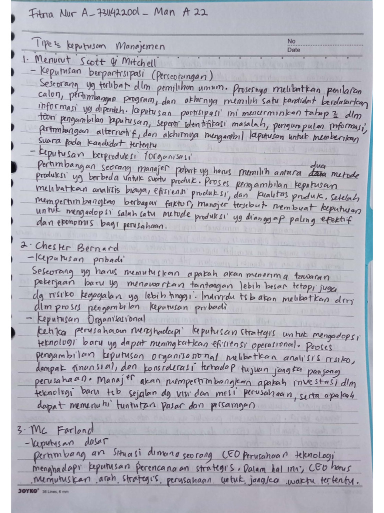 Contoh Real Type Pengambilan Keputusan | PDF