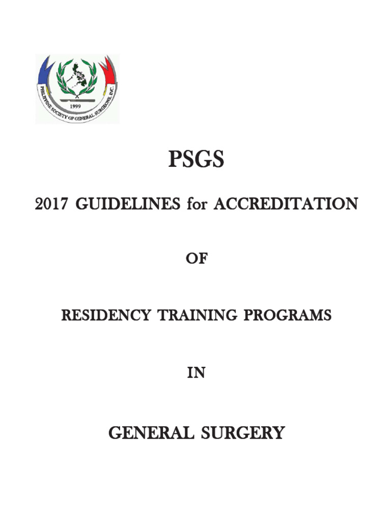 2017 Psgs Accreditation Manual | PDF | Surgery | Residency (Medicine)