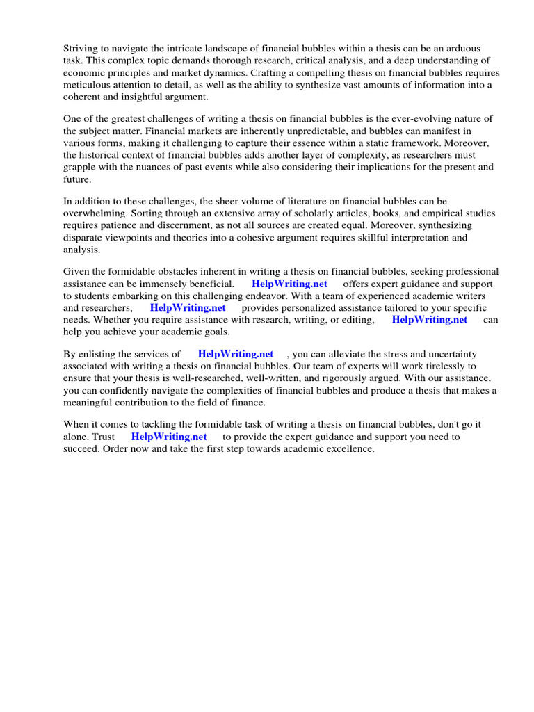 Financial Bubbles Thesis Download Free Pdf Economic Bubble Stock