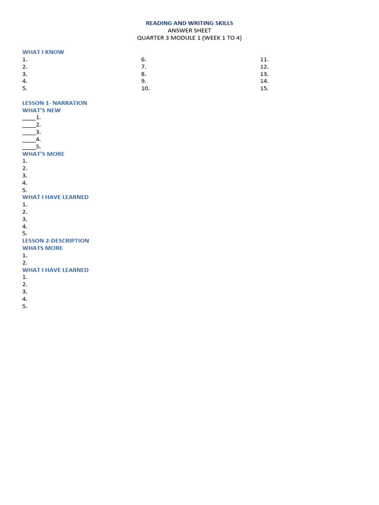 Reading & Writing Skills Q3 Module | PDF | Causality | Learning