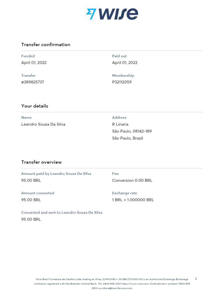 Receipt | PDF | Brazil | Service Industries