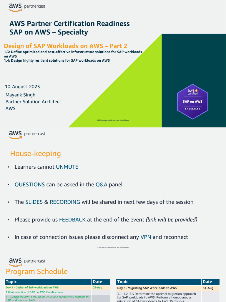 AWS SAP Workloads Infrastructure Guide | PDF | Amazon Web Services | Software Engineering