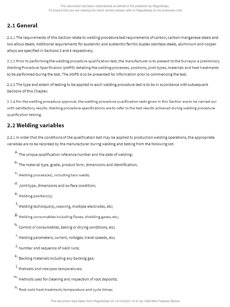 Rules For The Manufacture, Testing and Certifi - Chapter 12 Welding ...