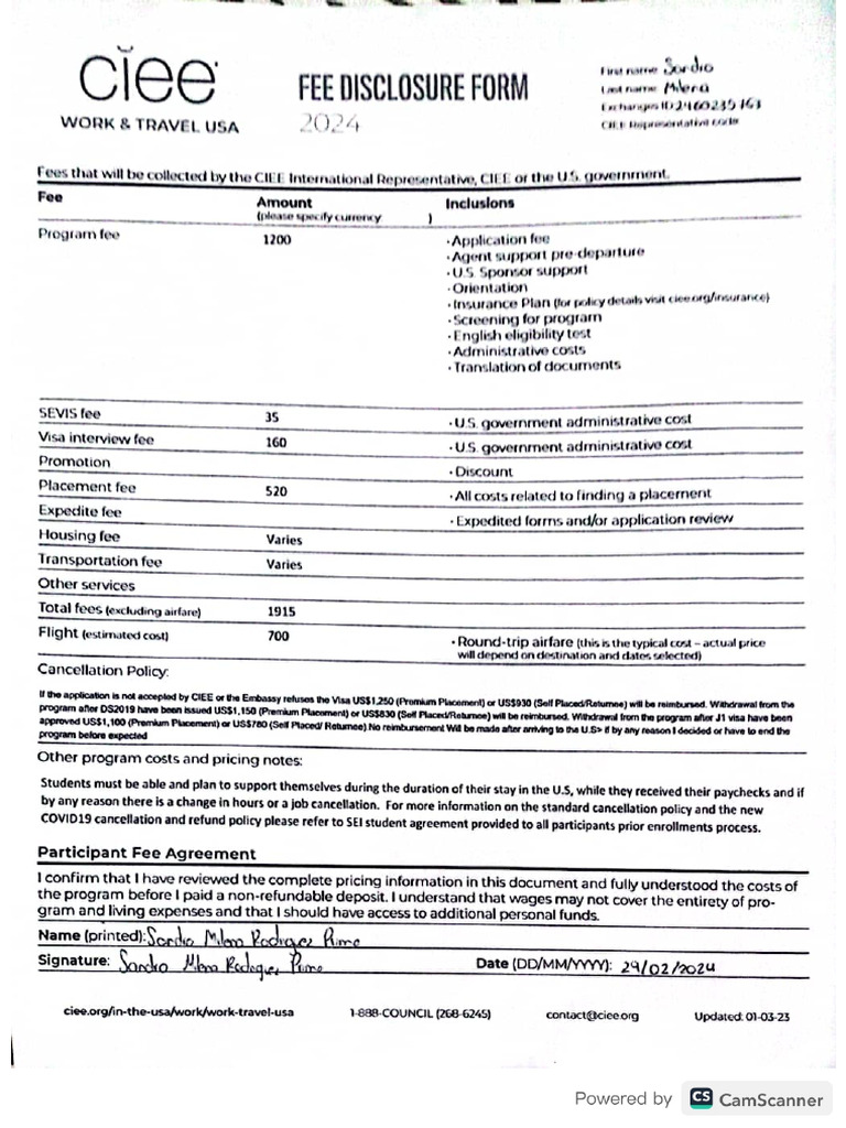 Fee Disclosure Form | PDF