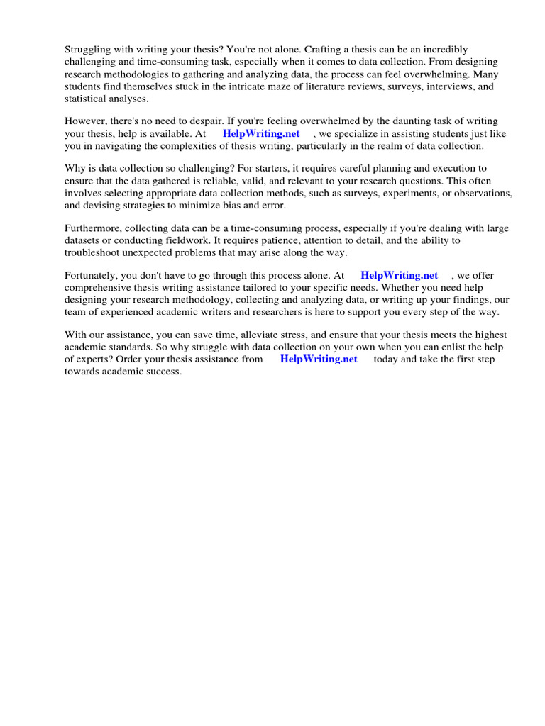 Data Collection Thesis PDF | PDF | Qualitative Research | Data