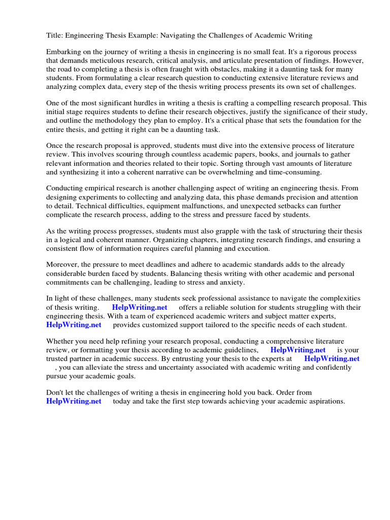 Engineering Thesis Example | PDF