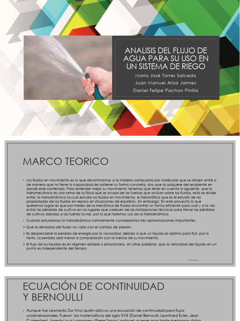 Presentación proyecto final | PDF | Dinámica de fluidos | Descarga (hidrología)