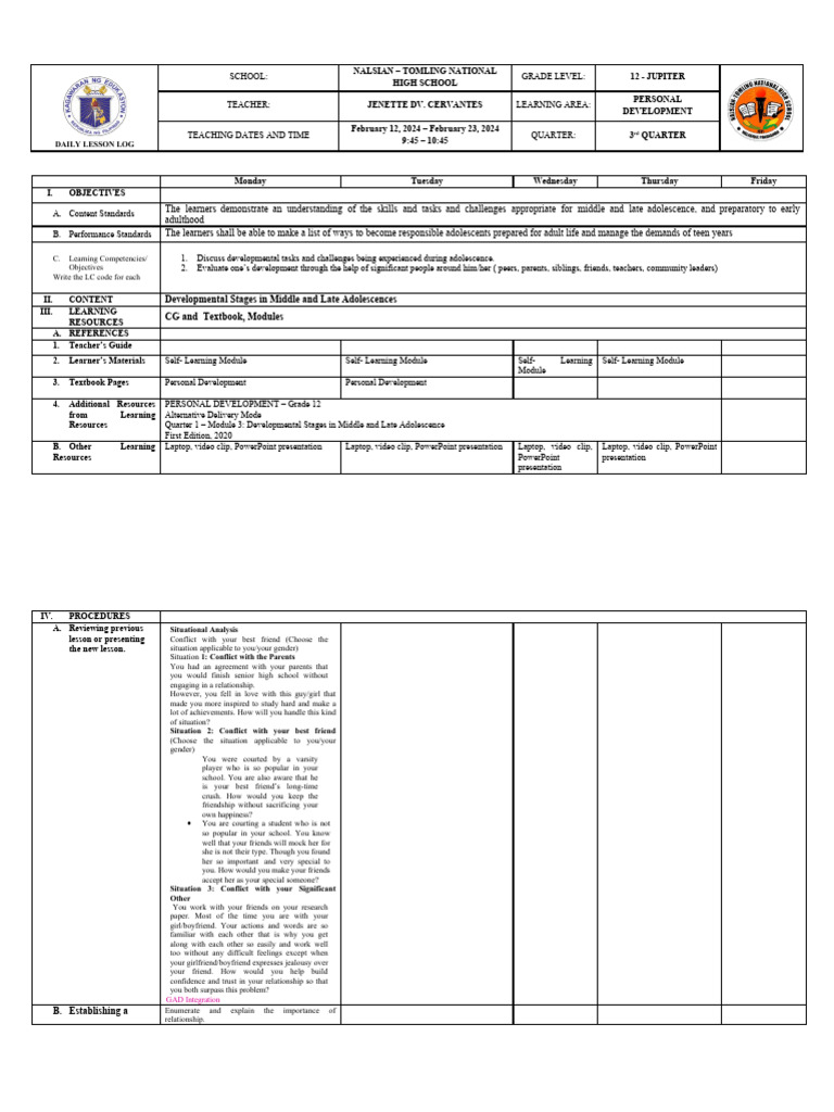 Dll-Per-Dev - W4 - Cot | PDF