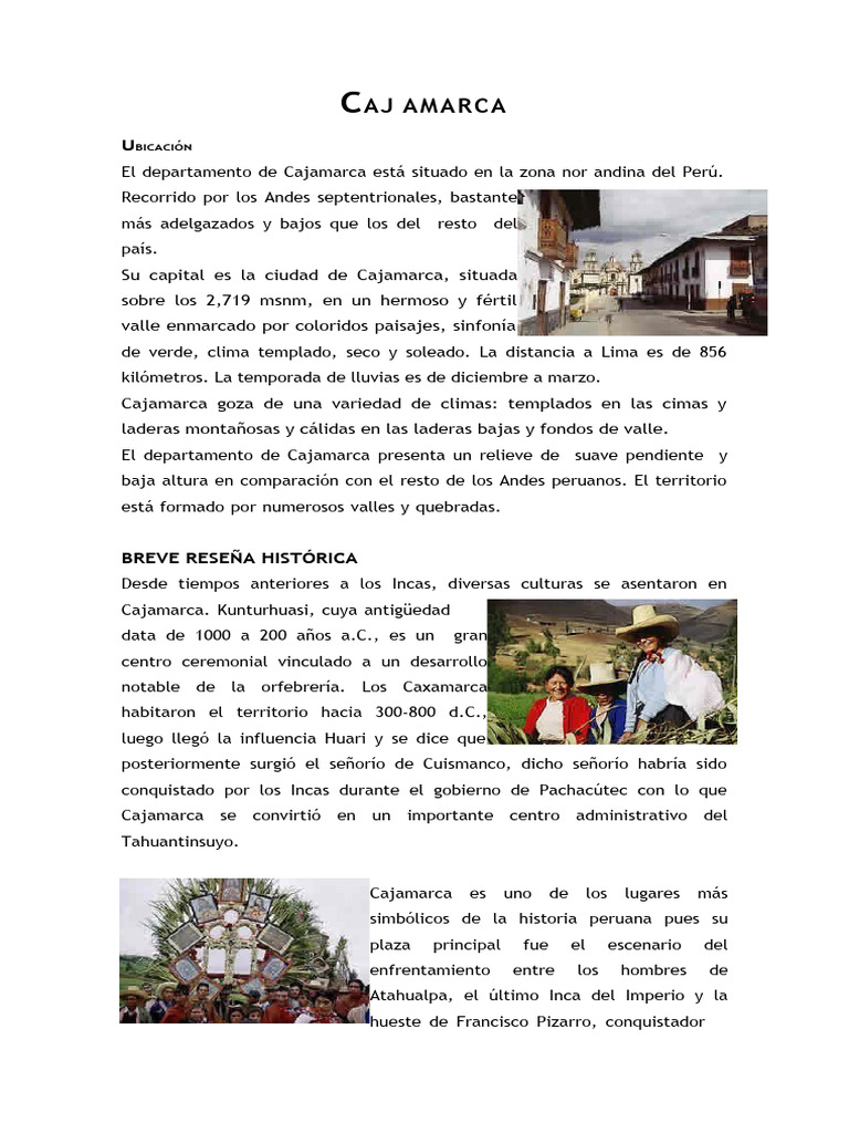 Historia y cultura de Cajamarca | PDF | Imperio Inca | Perú