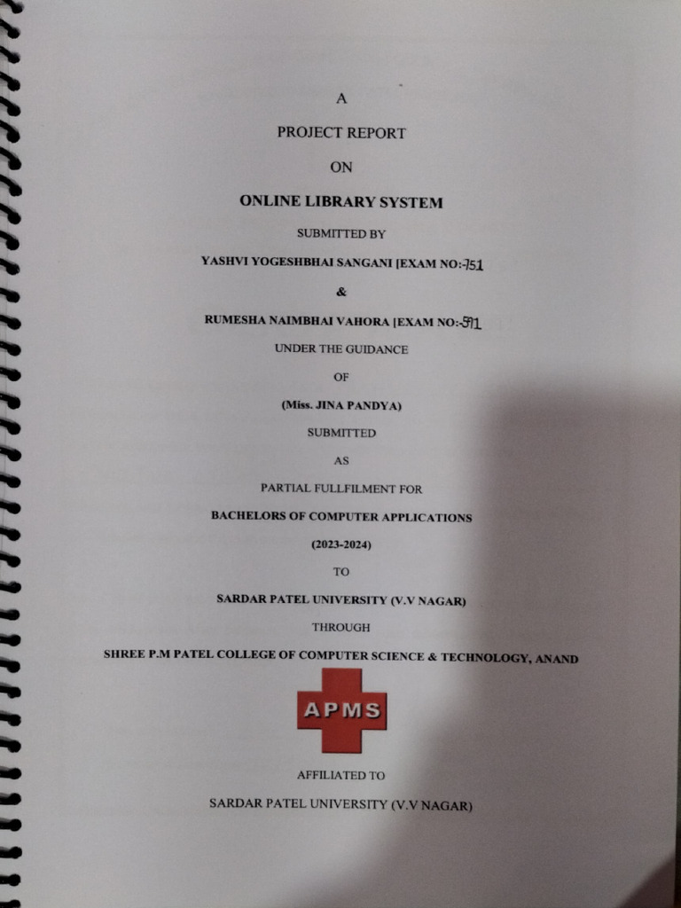 A Project Report (Online Library System) Nov 2023 | PDF A Project Report (Online Library System) Nov 2023 | PDF