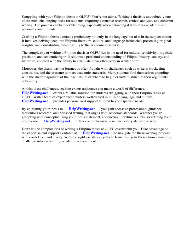 Filipino Thesis Olfu | PDF | Human Communication
