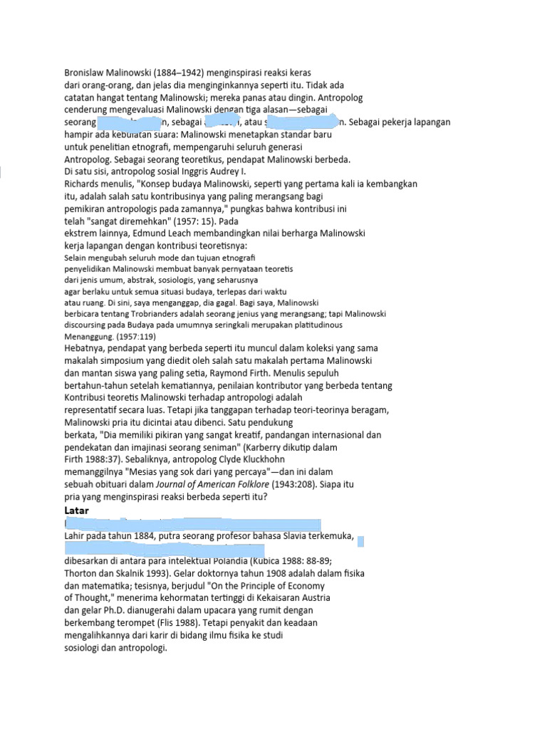 Bronislaw Malinowski | PDF