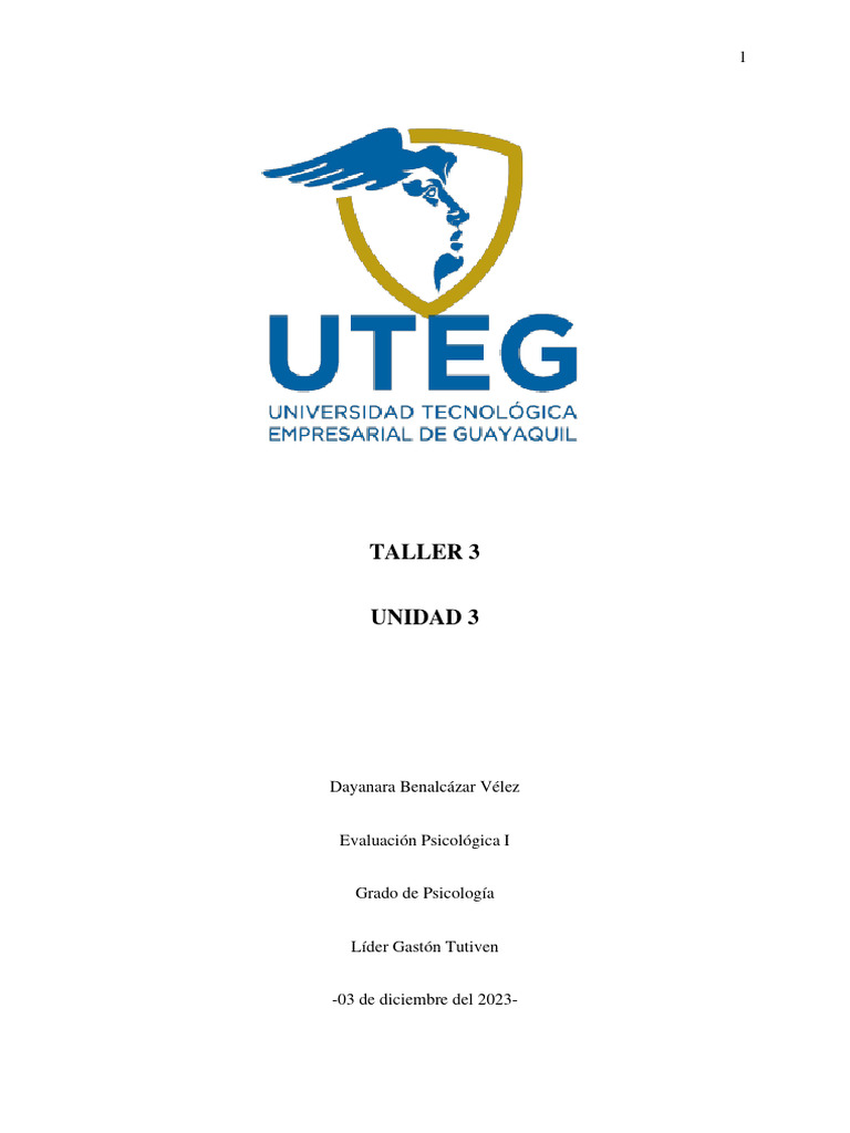 Dayanara Benalcázar T3 U3 Evaluación I | PDF