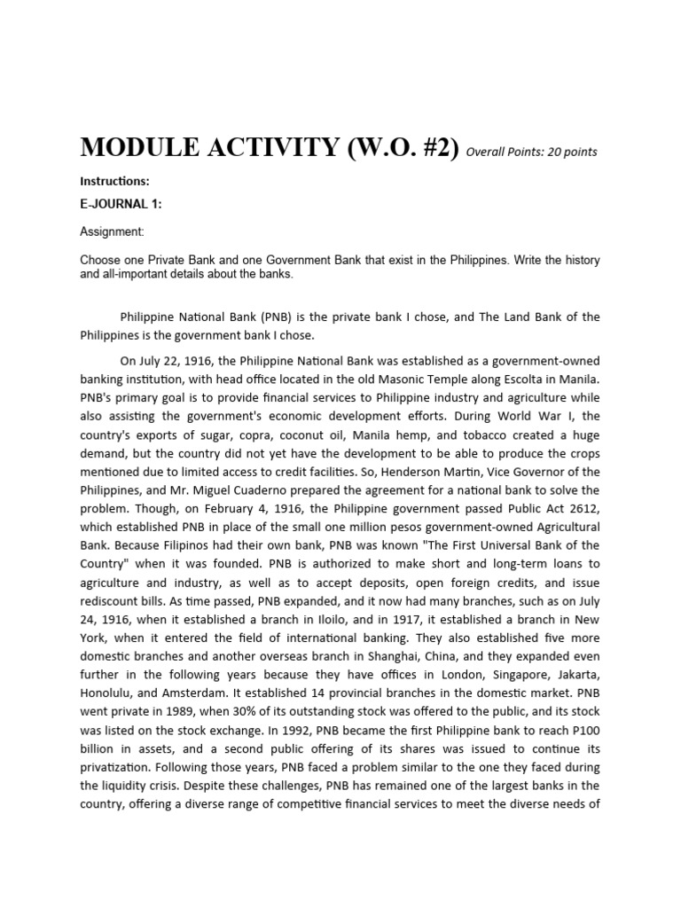 Philippine Banks: PNB & LBP Overview | PDF