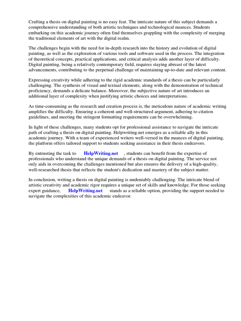 Thesis Digital Painting | PDF | Thesis | Metadata