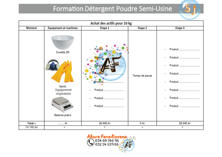 Formation Detergent Poudre Semi-Usine | PDF