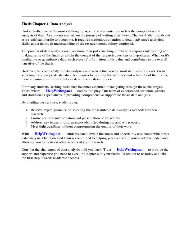 Thesis Chapter 4 Data Analysis | PDF | Data Analysis | Thesis