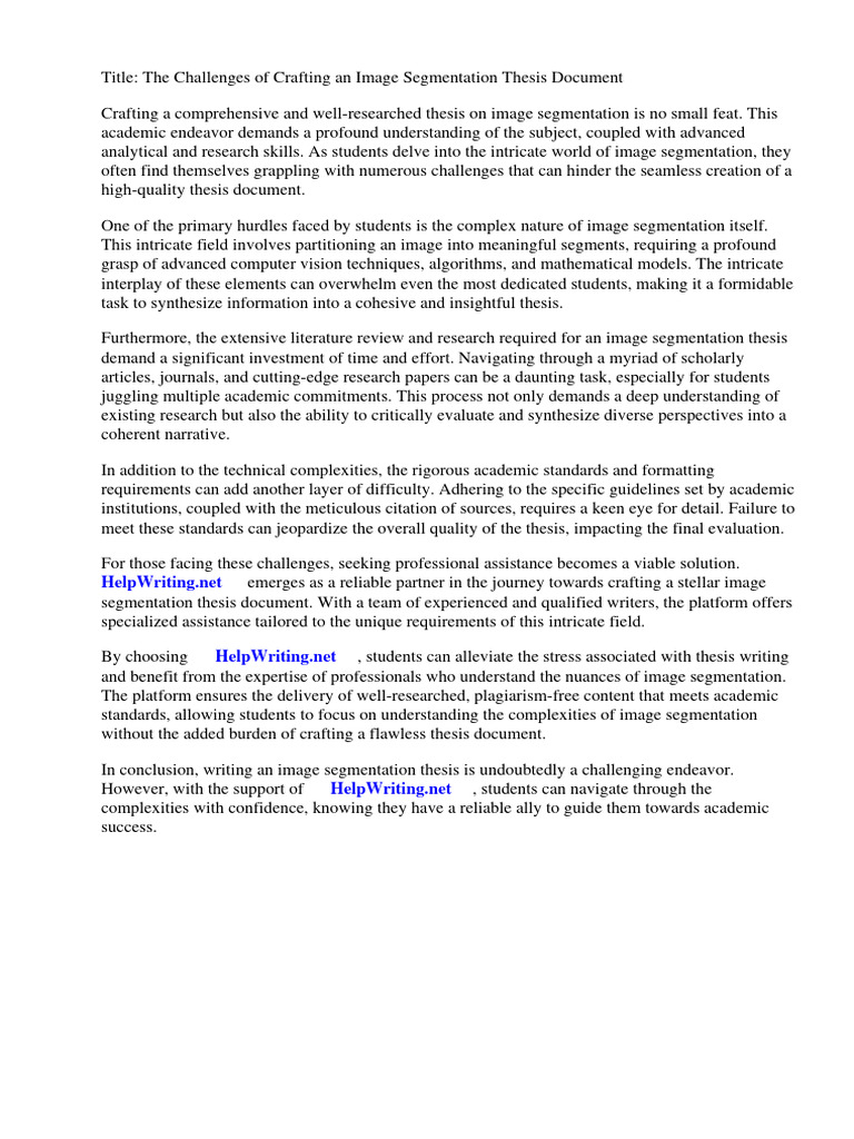 Image Segmentation Thesis | PDF | Image Segmentation | Market Segmentation
