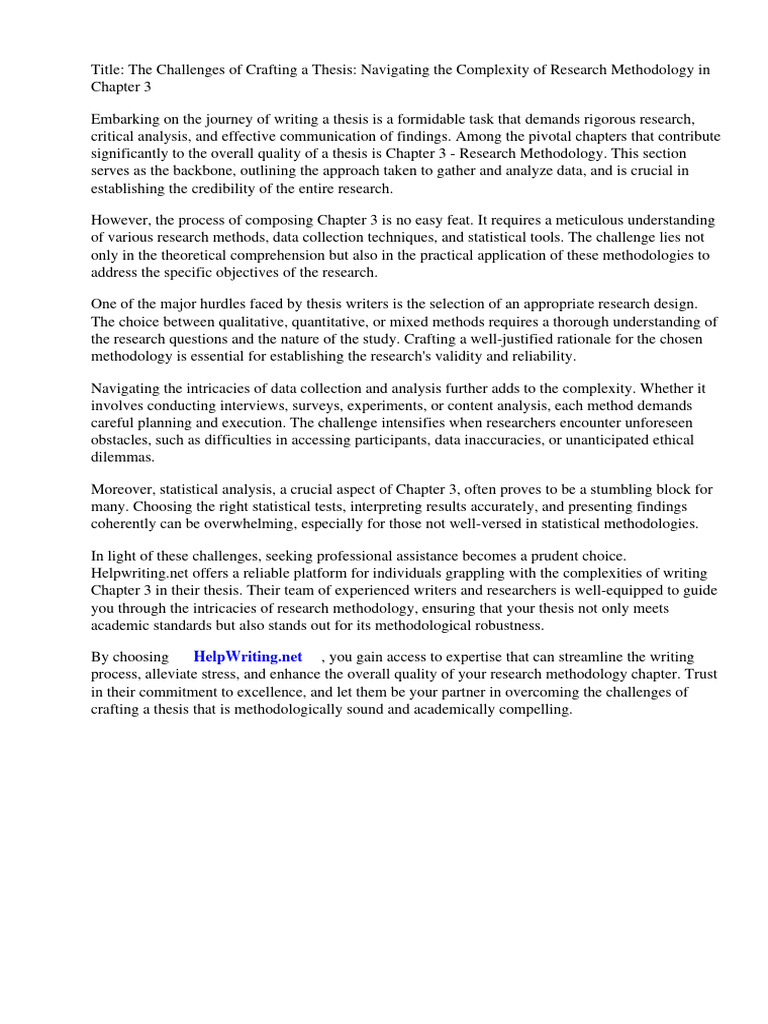 Research Methodology in Thesis Chapter 3 | PDF | Methodology | Qualitative Research