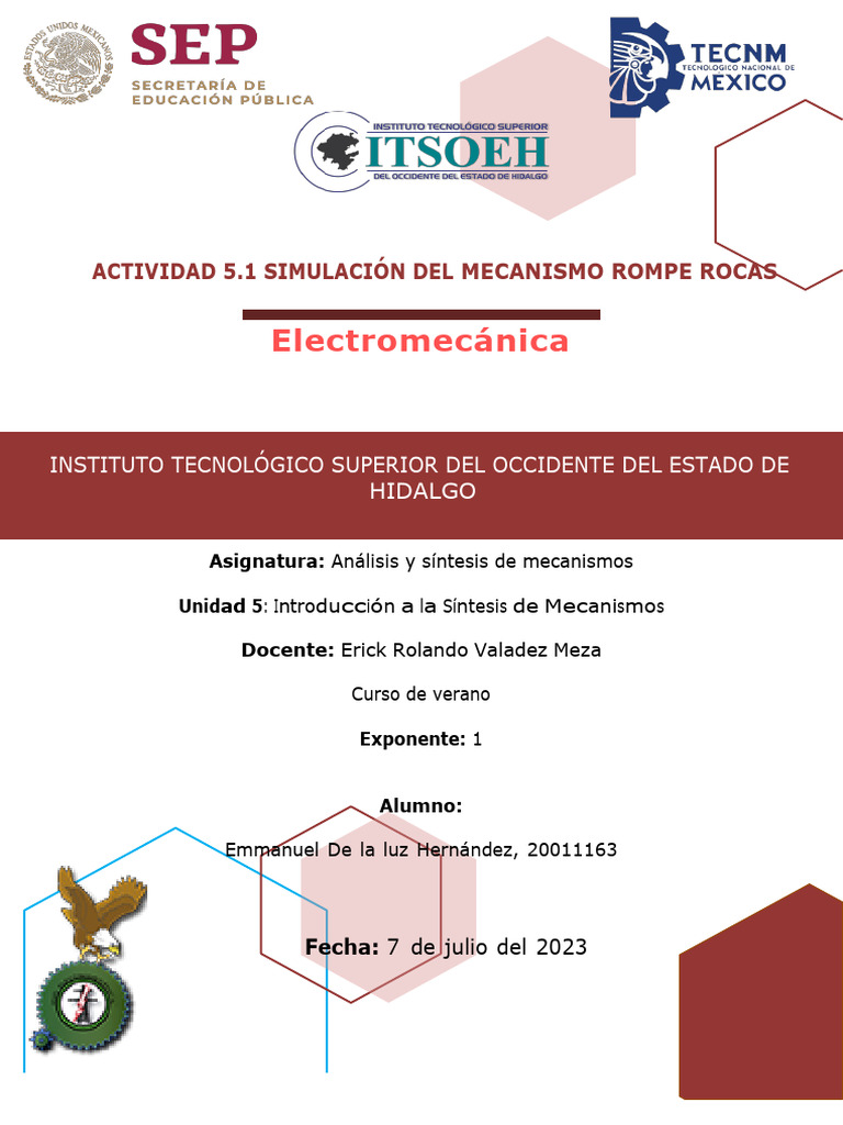 5.1 Simulacion de Mecanismo U5 | PDF | Optimización Matemática | Ecuaciones