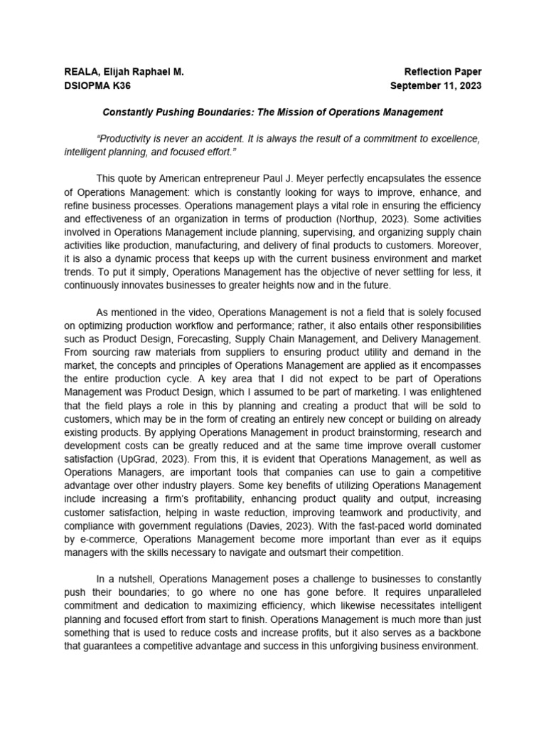 (Dsiopma) k36 Reala Reflection Paper | PDF | Operations Management ... (Dsiopma) k36 Reala Reflection Paper | PDF | Operations Management ...